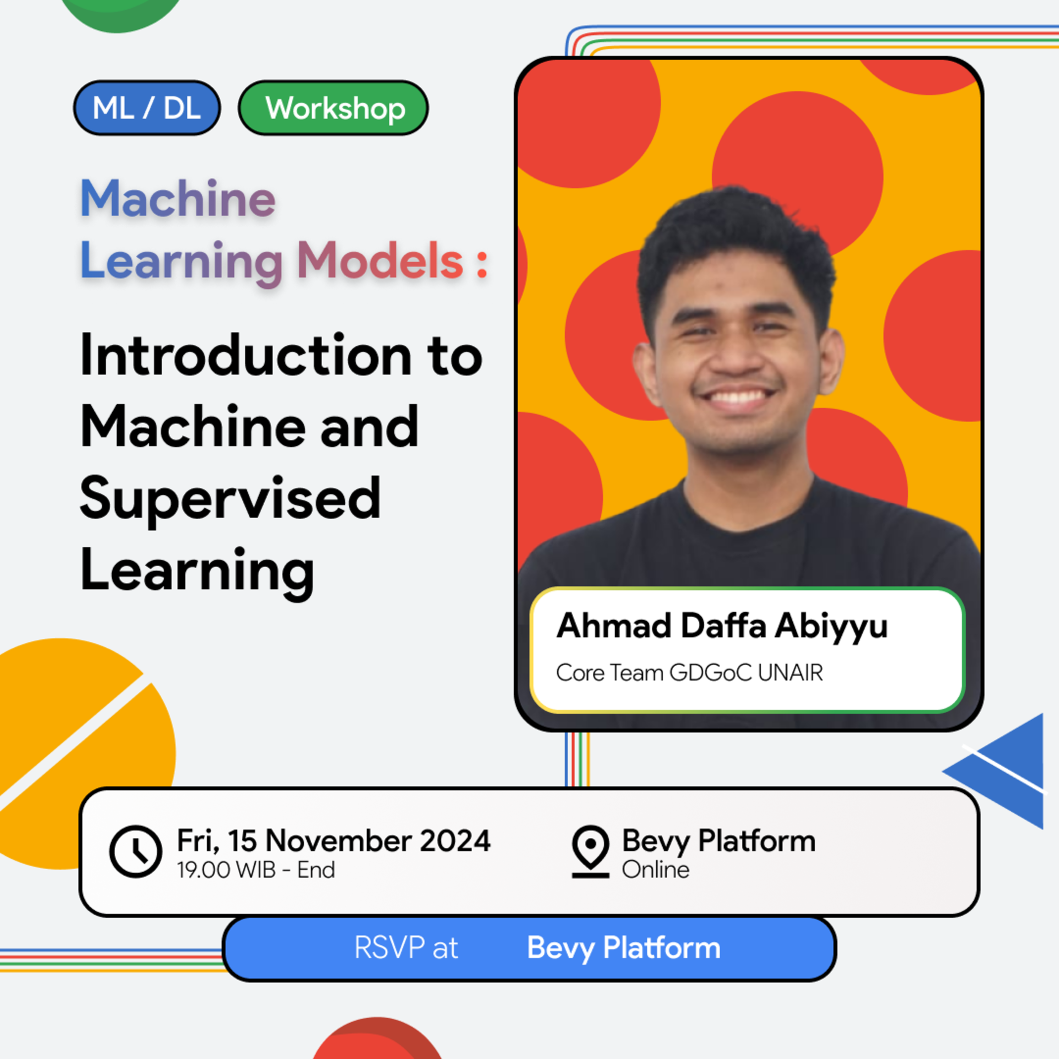 See Introduction to Machine Learning Models and Data Preprocessing at Google Developer Groups ...